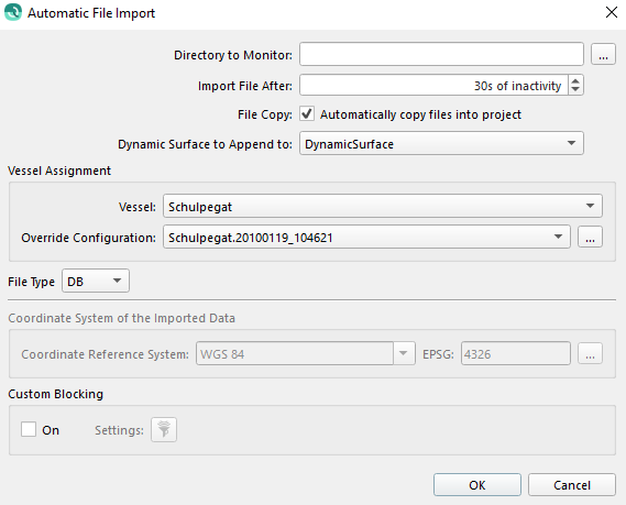 Qimera Automatic Import Dialog